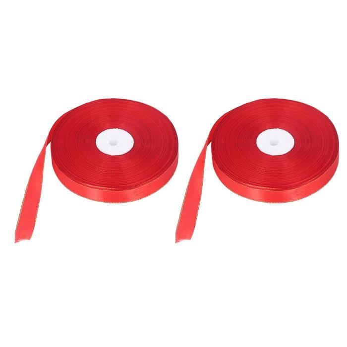 EJ.life ruban rouge fin 2 rouleaux de 2 cm de large ruban rouge bordé d ...