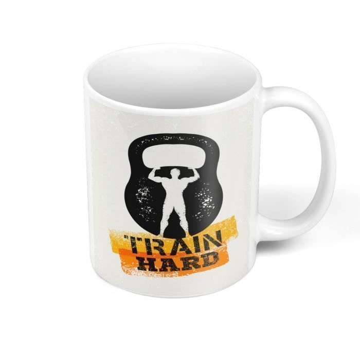 Mug Céramique Train Hard Workout Fitness Body Building Musculation ...