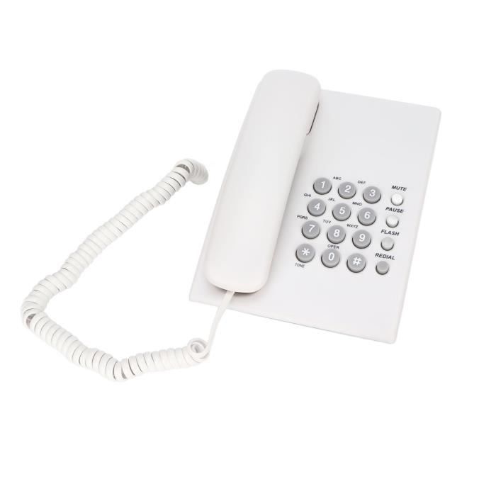 Fdit Téléphone filaire fixe Téléphone filaire de bureau KX‑T435 Téléphone fixe filaire avec ...