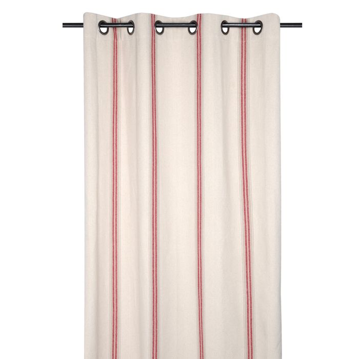 Rideau 100% Coton - Effet tapissier d'antan Rouge 135x260 cm ...