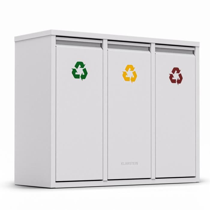 Klarstein Poubelle cuisine, Poubelle à pedale, Poubelle de tri, Inox ...