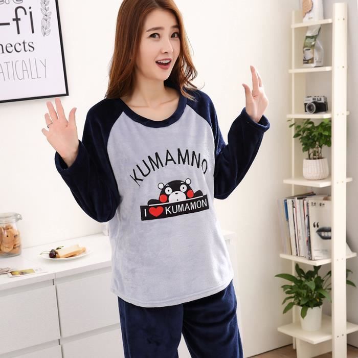 Pyjama Homme long,Pyjama à manches longues en flanelle pour homme et ...