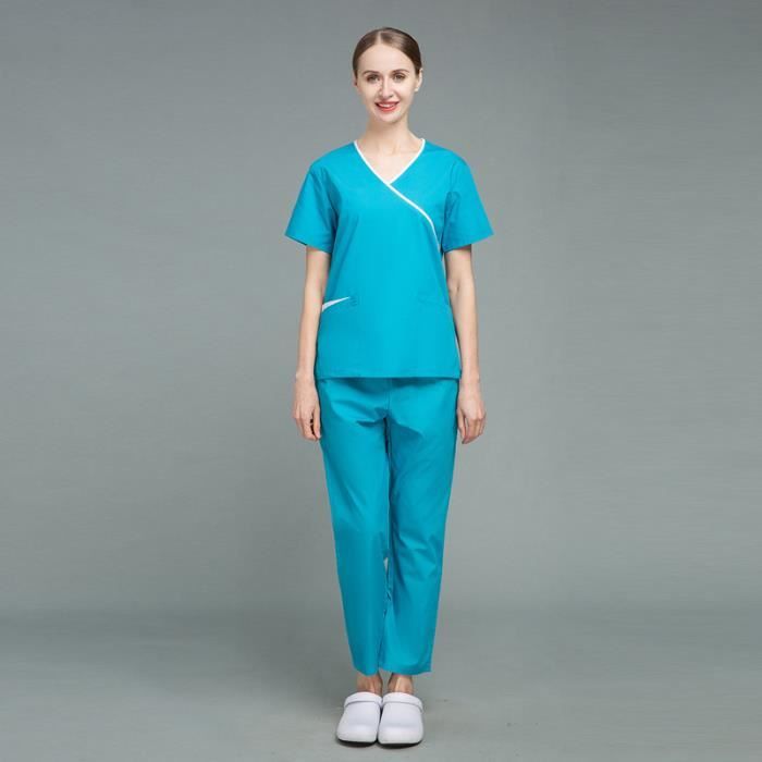 Uniforme d'infirmière professionnel - Lake Bleu - Tshirt + Pantalon ...