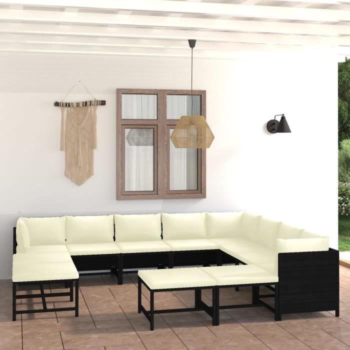 Star Sale* Salon bas de jardin balcon Sofa de jardin 12 pcs avec ...