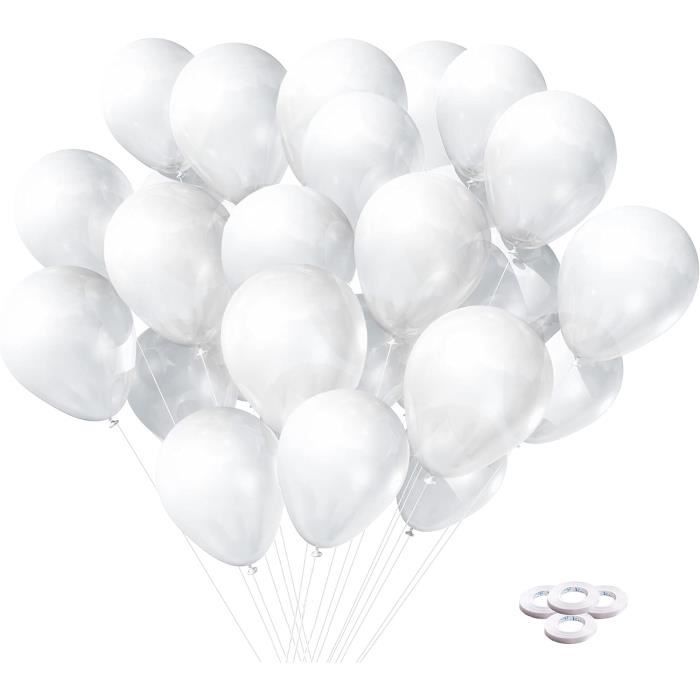 100 Pièces Ballon Blanc, 30Cm Ballon Baudruche Blanc, Blanc Ballon ...