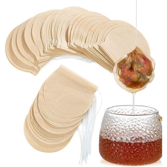 Sachets à Thé Jetables, XiYee Lot de 100 Sachets de Thé Filtre ...