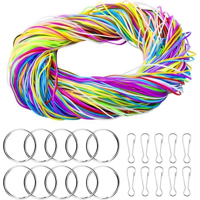 200 PCS Scoubidou Fils Elastique Cordon , Scoubidou Fil,Cordon de ...