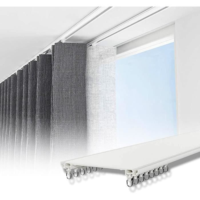 Rail Pour Rideaux Coulissants 1~5m Rail De Rideau Double De Plafond ...