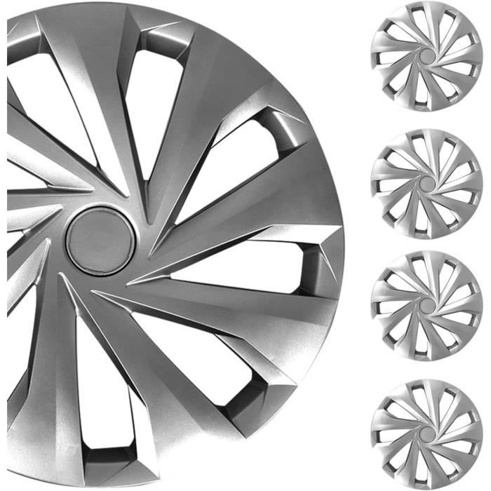 Jeu de 4 Enjoliveurs de Roue Universel 15 Pouces, 4 pièces en ABS ...
