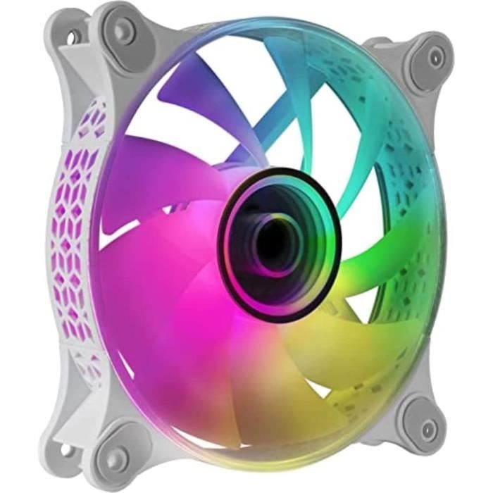 Mars Gaming Mf-3D Blanc, Ventilateur Argb 360° 12Cm, Miroir Infinity 3D ...