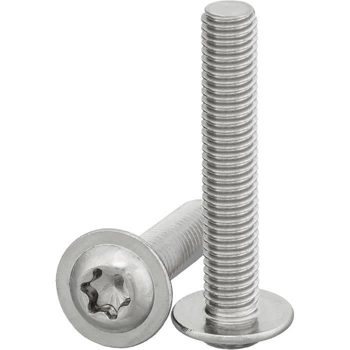 Lot De 10 Vis À Tête Bombée Avec Bride Et Six Pans Creux - Torx (Isr ...