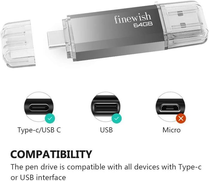Clé Usb 64 Go,2 En 1 Type C Pen Drive 64 Gb Portable Clef Usb 64Go Usb ...