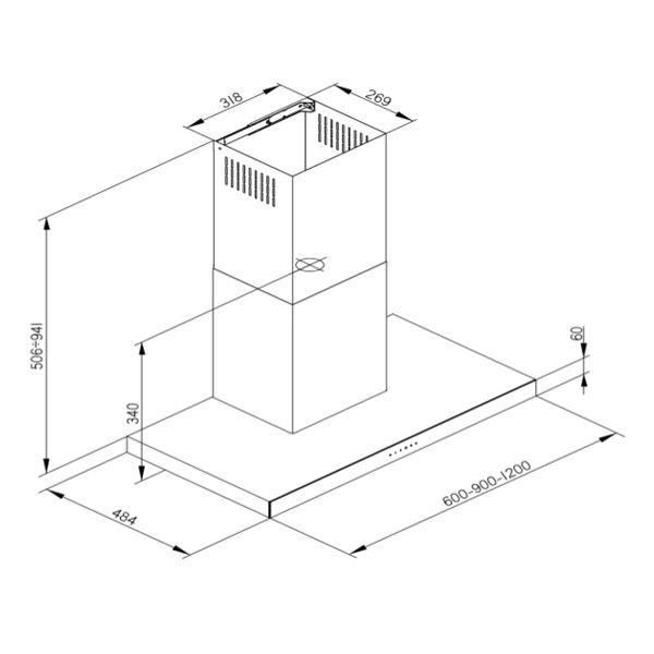Hotte cuisine Esistyle murale PEARL WALL inox et verre noir 90 cm Inox - Cdiscount Electroménager