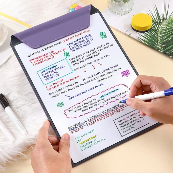 Mini tableau blanc magnétique - HURRISE - A4 - Effaçable à sec ...