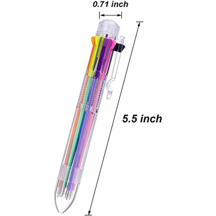 16 Pièces Multicolore Stylos 8-En-1 Rétractable Stylos À Bille 8 ...