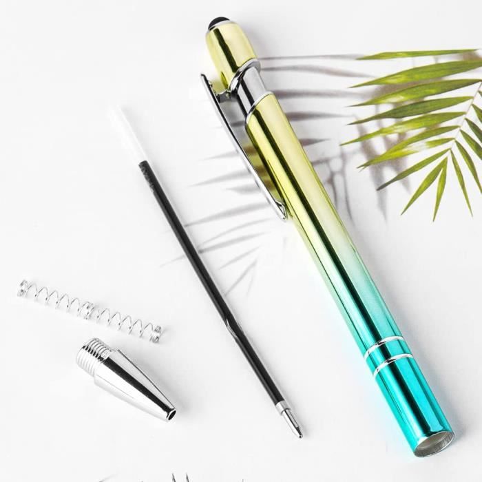 6Pcs Stylo Bille, 2 En 1 Stylos À Bille Rechargeables Avec 12 Recharges ...