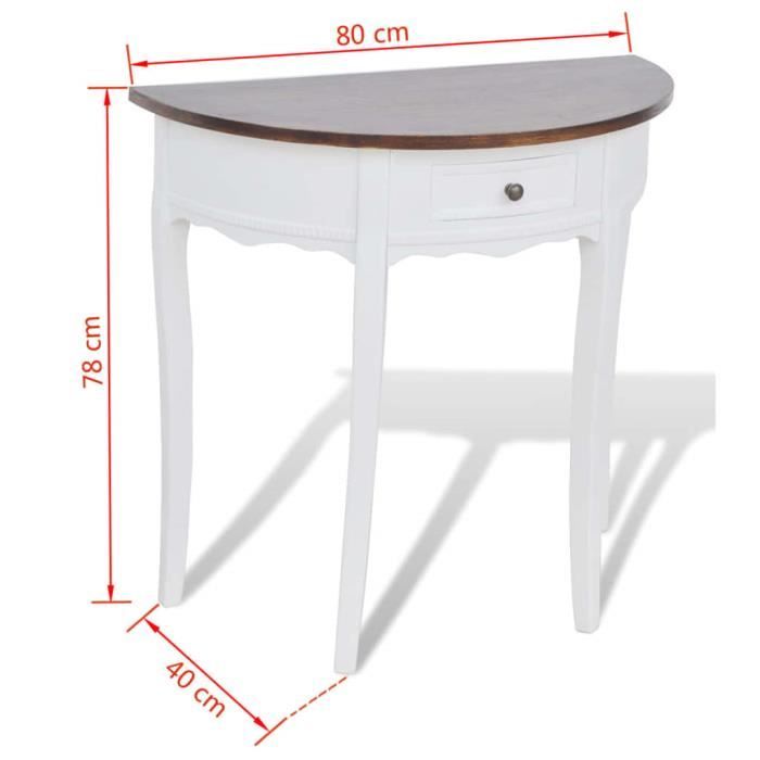 Console Campagne - OVONNI - Table Demi-ronde - Bois - Marron ...