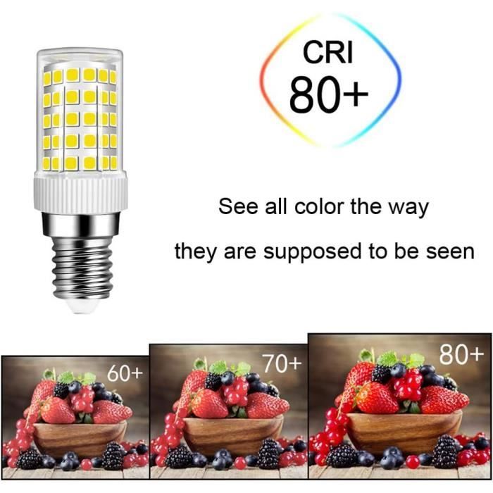 Ampoule Led E14 10W, Sans Scintillement, Blanc Froid 6000K, 800Lm, Équivalent 80W Halogène, 86 ...