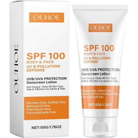 Crème Solaire Visage SPF 100 - Marque - Moisturising Sun Protection ...