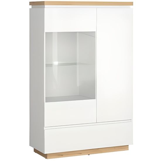 Vitrine double style scandinave salon/cabinet - HUCOCO - ELOIS - Blanc ...