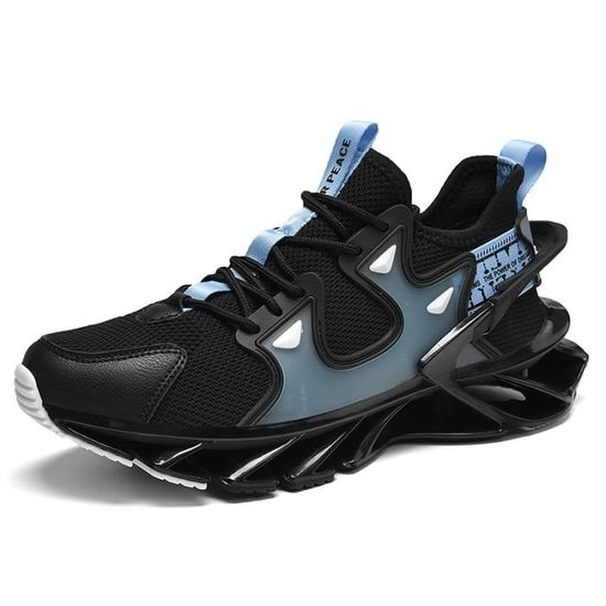 Baskets Homme Fashion Chaussures Sport Sneakers Noir et bleu ...