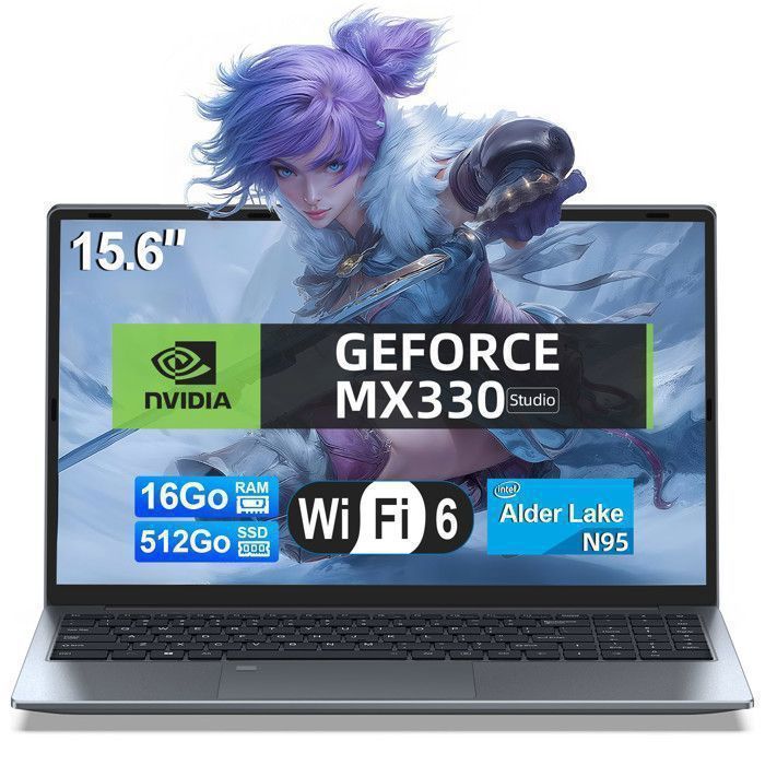 15.6"FHD-PC Portable-Intel Alder Lake N95-NVIDIA GeForce MX330-RAM 16Go ...