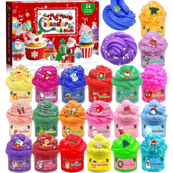 Calendrier de l'Avent Slime 2025 - 24 Kits de Slime Transparent et ...