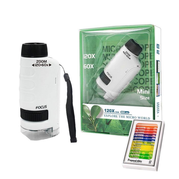Microscope de Poche pour Enfants, Pocket Microscope Portable avec LED ...