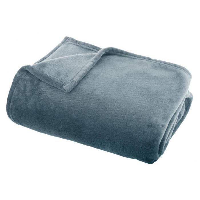Plaid "Ollis" en flanelle bleu orage 125x150cm - Atmosphera Créateur d ...