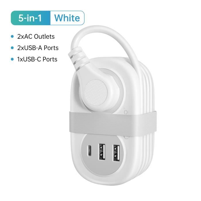USB Type C BL-Prise américaine--ORICO-Prise multiprise avec 2 ports de ...