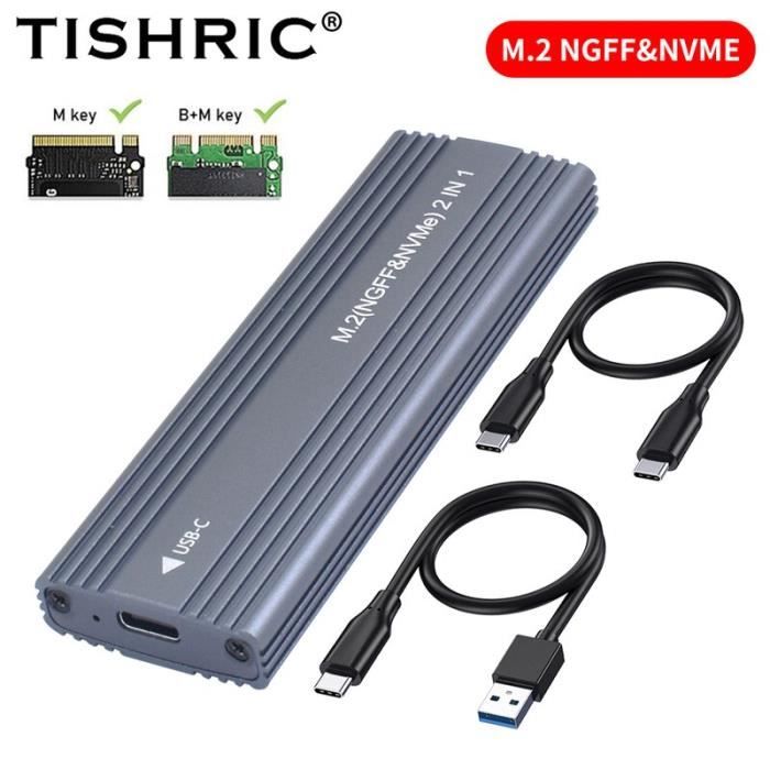 Or--TISHRIC-Boîtier SSD M2 NVMe NGFF, boîtier de disque dur SMi, boîtier HD externe, USB 3.1 ...