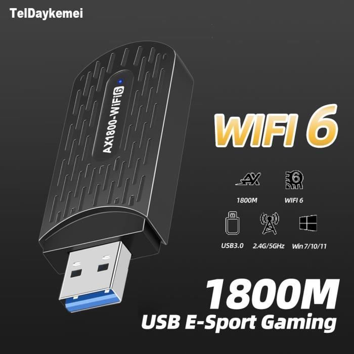 Ax1800 wifi 6 - Adaptateur Wi-fi 6 Usb 1800 Mb-s, 802.11ax, Adaptateur ...