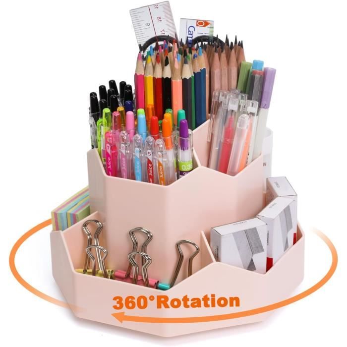 Rotatif Pot A Crayon, Organiseur Bureau Rotatif, Rotation À 360 Degrés ...
