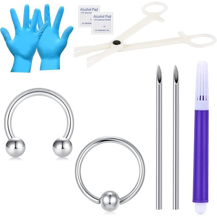 Kit de Piercing, Kits de Piercing pour Tous les Piercings Oreille Nez ...