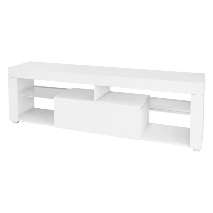 Meuble Bas TV - ML-Design - 140x51x35 cm - Blanc - MDF Mélaminé ...
