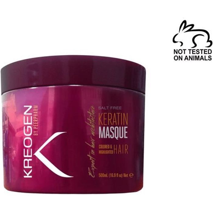 KREOGEN MASQUE KÉRATINE pour cheveux colorés et dévitalisés 500 ml ...