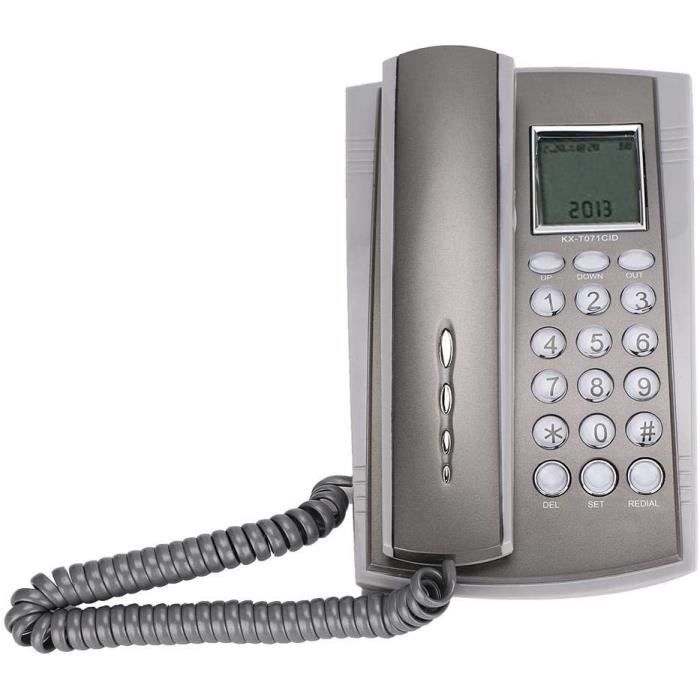 Téléphone filaire fixe, téléphone de bureau à montage mural avec ...