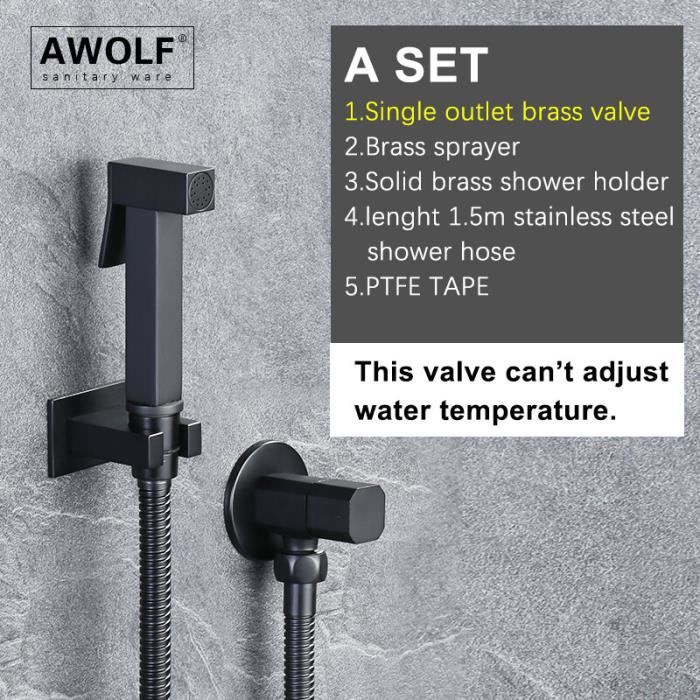 Bidet,Awolf Douchette WC Pulvérisateur de Bidet de Toilette à Main ...