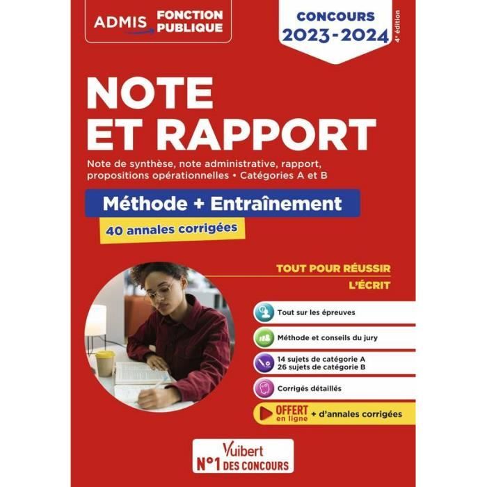 Note et Rapport - Méthode et entraînement intensif - 40 annales ...