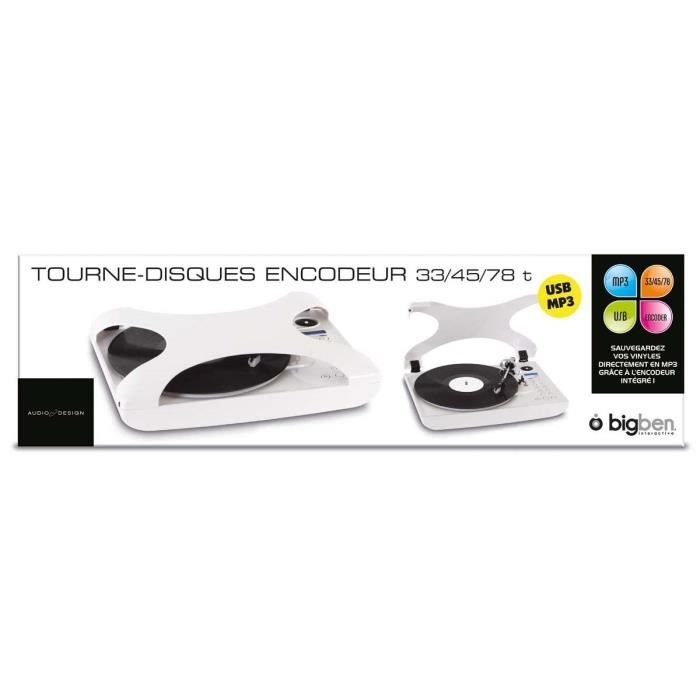 TOURNE DISQUE ENCODEUR 3 VITESSES USB BLANC - Cdiscount TV Son Photo