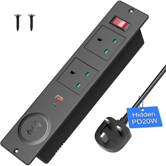 Multiprise Encastrée Avec Usb C Pd20W, Prise D'Alimentation De Bureau ...