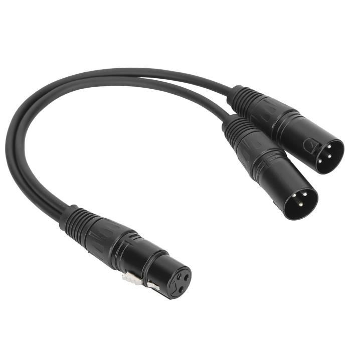 Câble XLR Femelle vers Double XLR Mâle - CIKONIELF - 0,3 m - Blindage ...