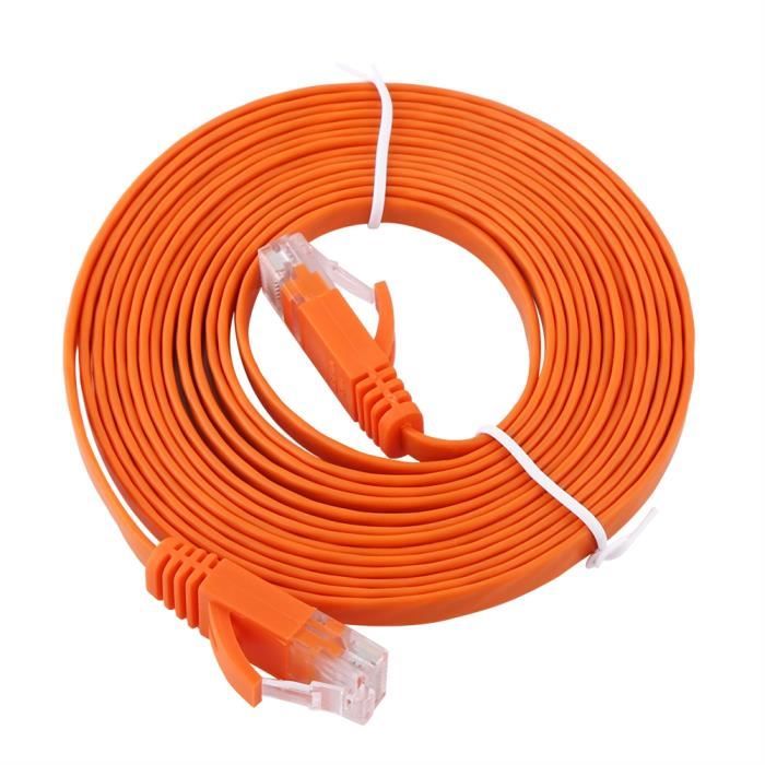 Fdit Câble LAN RJ45 CAT6 Câble plat LAN de réseau Ethernet RJ45 CAT6 ...