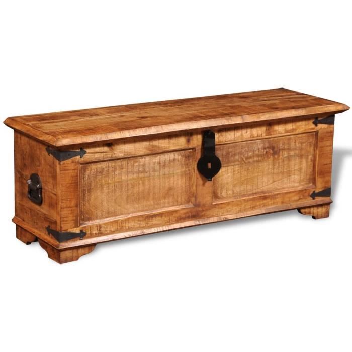 Coffre de rangement Bois massif de manguier Type MLP - Achat / Vente Coffre de rangement Bois ...