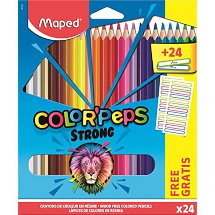 Crayons de Couleur - Maped - Strong Color'Peps - Ultra-résistants et ...