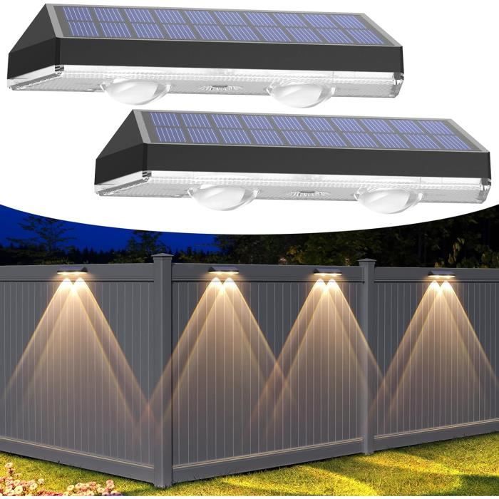 Lampes Solaires Pour Balcon Extérieur, 2 Appliques Murales Extérieures Solaires,Ip65 Étanche 3 ...