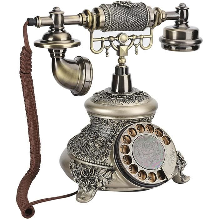 Téléphone Antique Rétro, Téléphone Fixe Vintage En Résine Classique ...