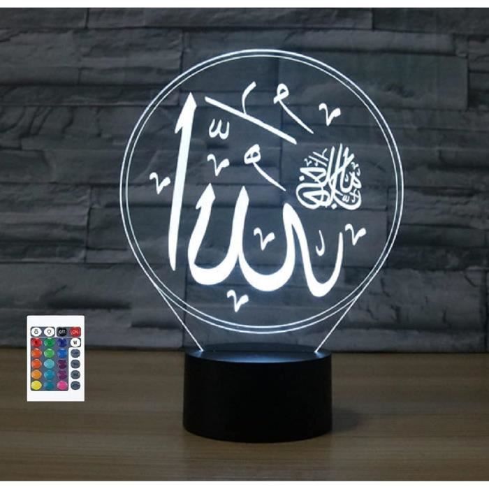 SUPERRUIDALONG Télécommande 3D Allah - 16 couleurs - Illusion de ...