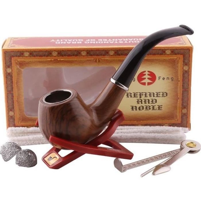 Pipe à tabac ensemble complet d'imitation bois massif avec accessoires ...