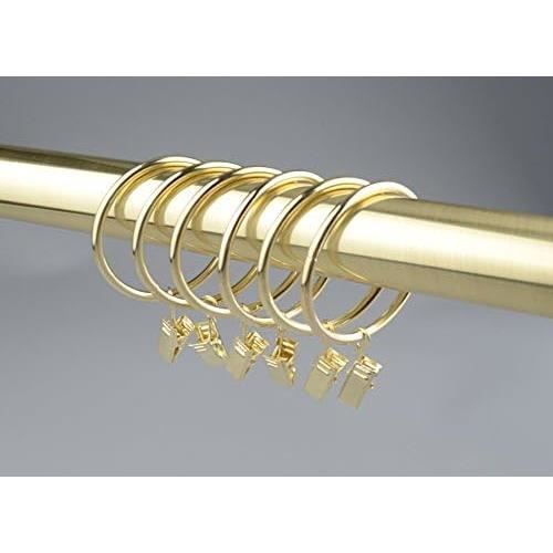 Lot De 14 Anneaux De Rideau Avec Pince Et Crochet Ø50Mm (Laiton)[H123 ...